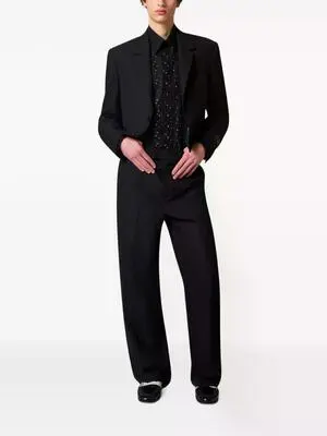 MSGM Logo-embroidered Pressed-crease Trousers - Black