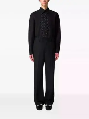 MSGM Logo-embroidered Pressed-crease Trousers