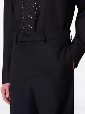 MSGM Logo-embroidered Pressed-crease Trousers