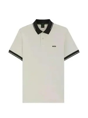 BOSS Contrast-trim Slim-fit Polo Shirt - Neutrals