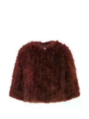 YVES SALOMON Feather-embellished Jacket - Brown