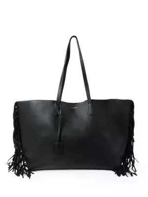 Saint Laurent Fringe-detail Leather Tote Bag - Black