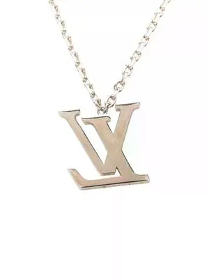 LOUIS VUITTON Brass Enamel Resin Pendant Necklace