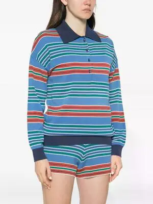 Faithfull The Brand Striped Oversized Polo Shirt