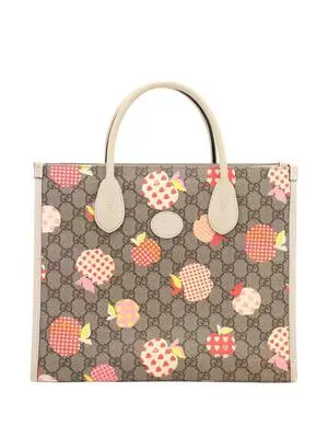 Gucci 2021-2026 Small Gg Supreme Les Pommes Tote Satchel - Neutrals