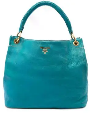 Prada Vitello Daino Hobo Bag - Blue
