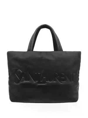 Saint Laurent 2013-2026 Lambskin Wide Puffer Tote Bag - Black