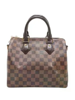 LOUIS VUITTON Damier Ebene Speedy Bandouliere 25 Satchel - Brown