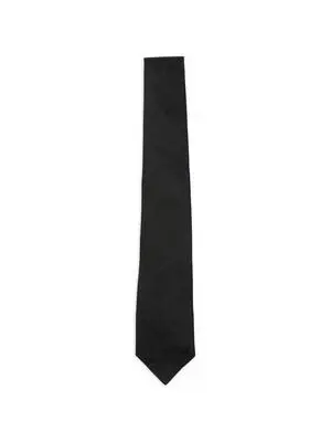 Tagliatore Textured Diagonal Stripe Neck Tie - Black