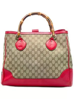 Gucci 2016-2026 Gg Canvas Bamboo Diana Tote Bag - Neutrals