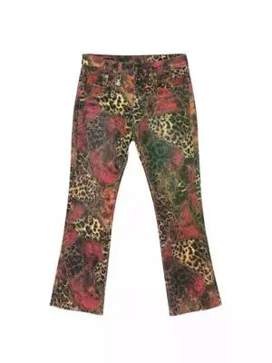 R13 Kick Leopard-print Jeans - Red