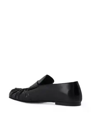 ALOHAS Aven Ruched Leather Loafers