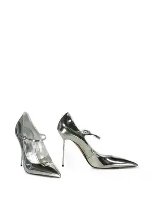 Paris Texas Pointed-toe Heeled Pumps - Silver