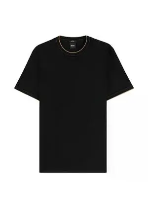 BOSS Slim-fit Contrast-trim T-shirt - Black