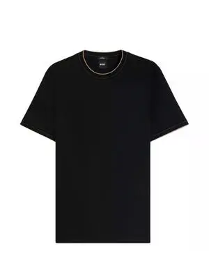 BOSS Slim-fit Contrast-trim T-shirt - Black