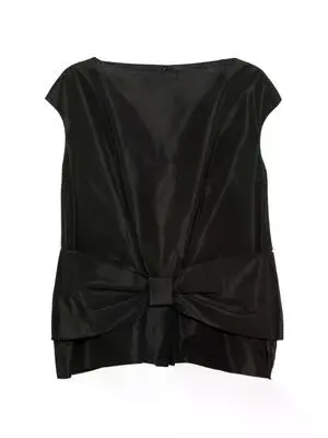 Simone Rocha Bow-detail Peplum Top - Black