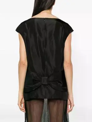 Simone Rocha Bow-detail Peplum Top - Black