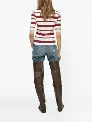 Acne Studios Striped Crest-patch Polo Shirt