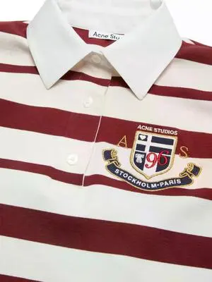 Acne Studios Striped Polo Shirt With Crest Embroidery