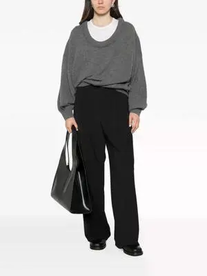 LISA YANG Doria Scoop-neck Long-sleeve Sweater - Grey