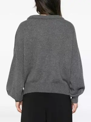 LISA YANG Doria Scoop-neck Long-sleeve Sweater - Grey