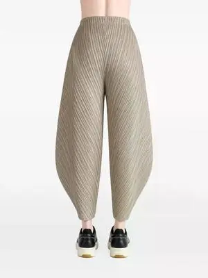 Issey Miyake Sand Beige Pleated Tapered Cropped Trousers