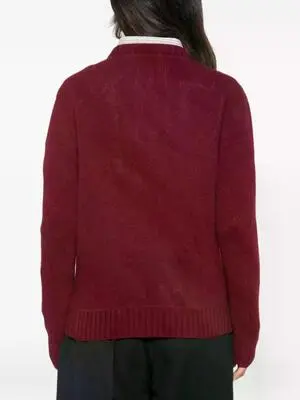 Prada Logo Intarsia Wool And Cashmere Sweater