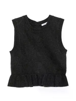 Cecilie Bahnsen Ruffled Button-back Vest - Grey