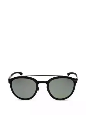 IC! BERLIN Round Frame Sunglasses - Black