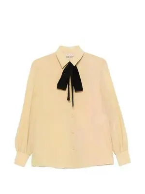 Valentino Garavani Bow-detail Buttoned Shirt - Neutrals
