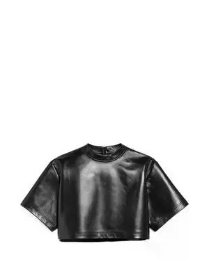 Balenciaga Cropped T-shirt With Short Sleeves - Black