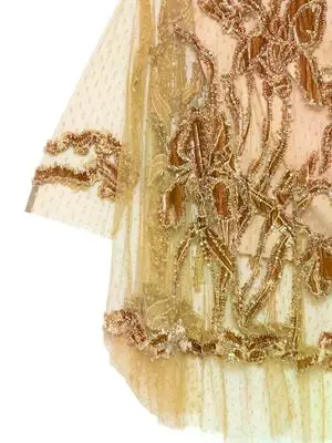 Biyan Embellished Floral Appliqué Top