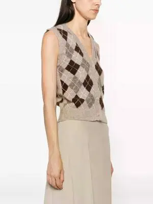 P.a.r.o.s.h Argyle V-neck Waistcoat