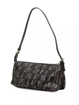 Fendi 2000-2010 Zucchino Denim Pochette Shoulder Bag