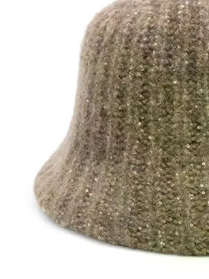 Brunello Cucinelli Sequin-embellished Ribbed-knit Bucket Hat