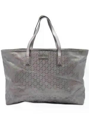 Gucci 2016-2026 Large Gg Imprime Tote Bag - Silver