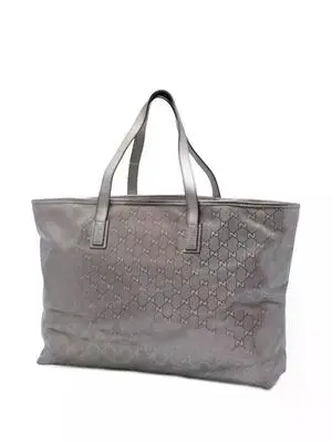 Gucci Large Gg Imprimé Tote Bag - Silver