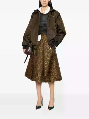 Prada Logo-plaque Bomber Jacket - Brown