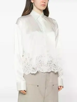 Ermanno Scervino Lace Trim Satin Shirt
