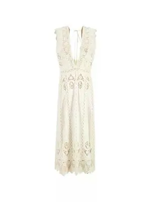 Johanna Ortiz Grace In The Open Fields Lace-embroidered Maxi Dress - Neutrals