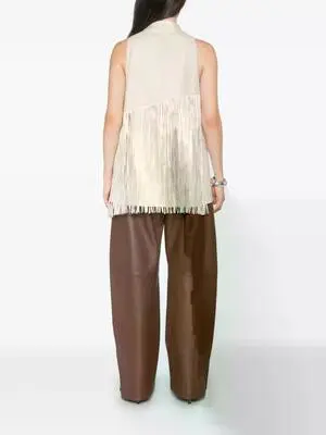 Sportmax Sleeveless Top With Fringe Detail