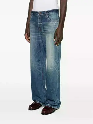 Alexander McQueen Button-fastening Faded Jeans