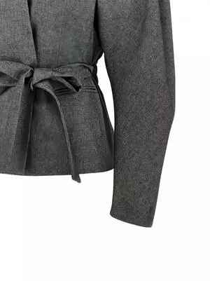 Andamane Belted Puff-sleeve Jacket - Grey
