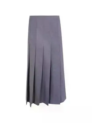 DRHOPE Asymmetric Pleated Midi Skirt - Grey