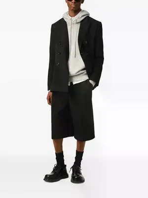 AMI Paris Large Elasticated Wool Bermuda Shorts - Black
