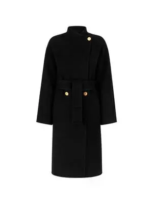 Alberta Ferretti Belted Button-detail Coat - Black