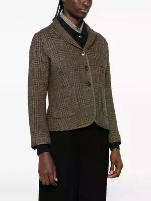 19.61 MILANO Melania Check-pattern Piping-detail Jacket