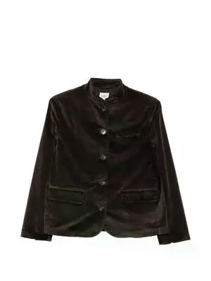 19.61 MILANO Velvet Mandarin-collar Jacket - Brown