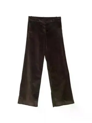19.61 MILANO Velvet Wide-leg Trousers - Brown