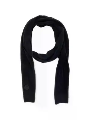 Moncler Logo-patch Ribbed Scarf - Black